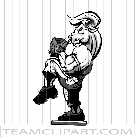 Baseball Bull | Easy to Edit Vector Images | EPS JPG and PNG