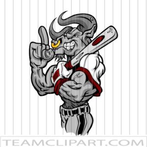 Baseball Bull | Easy to Edit Vector Images | EPS JPG and PNG