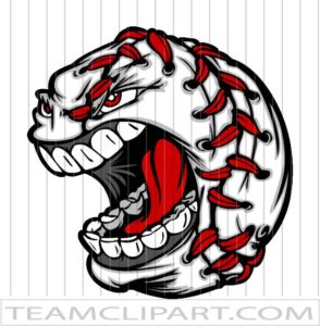 Clip Art Baseball Face | Easy to Edit Vector Images | EPS JPG and PNG