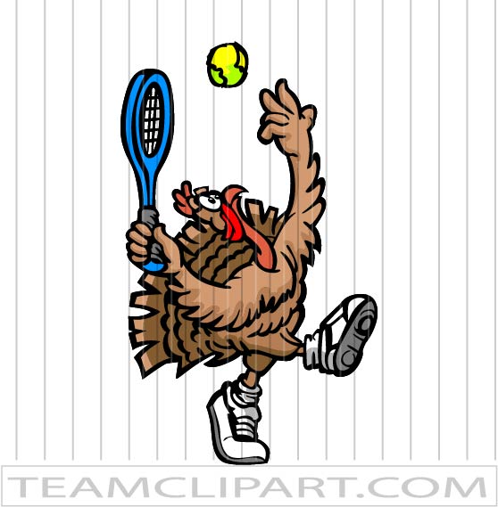 Turkey Hitting Tennis Ball | Easy to Edit Vector Images | EPS JPG PNG
